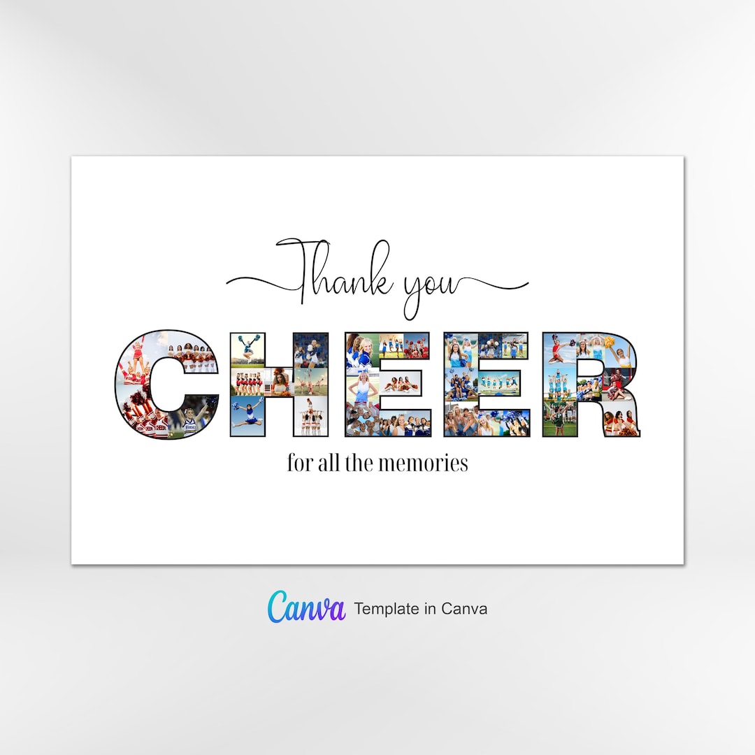 Cheer Photo Collage Template, Cheerleader Photo Collage, Cheer Collage ...