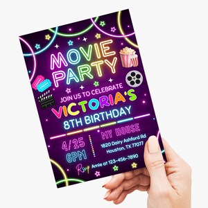 Movie Birthday Invitation Template, Movie Invitation, Movie Theater ...