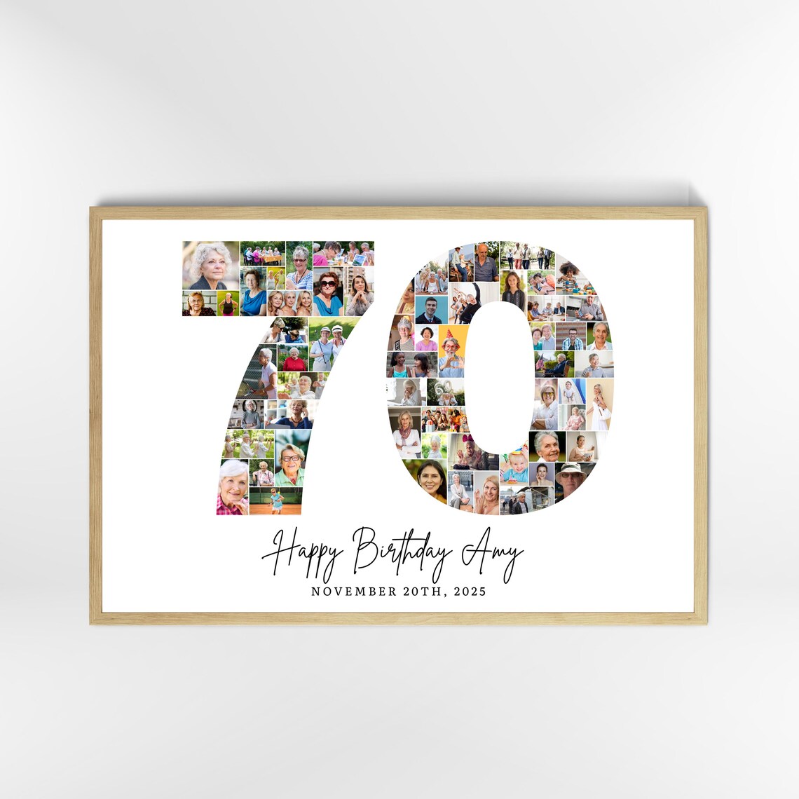70th Birthday Photo Collage Template, Number 70 Collage, 70th Collage ...