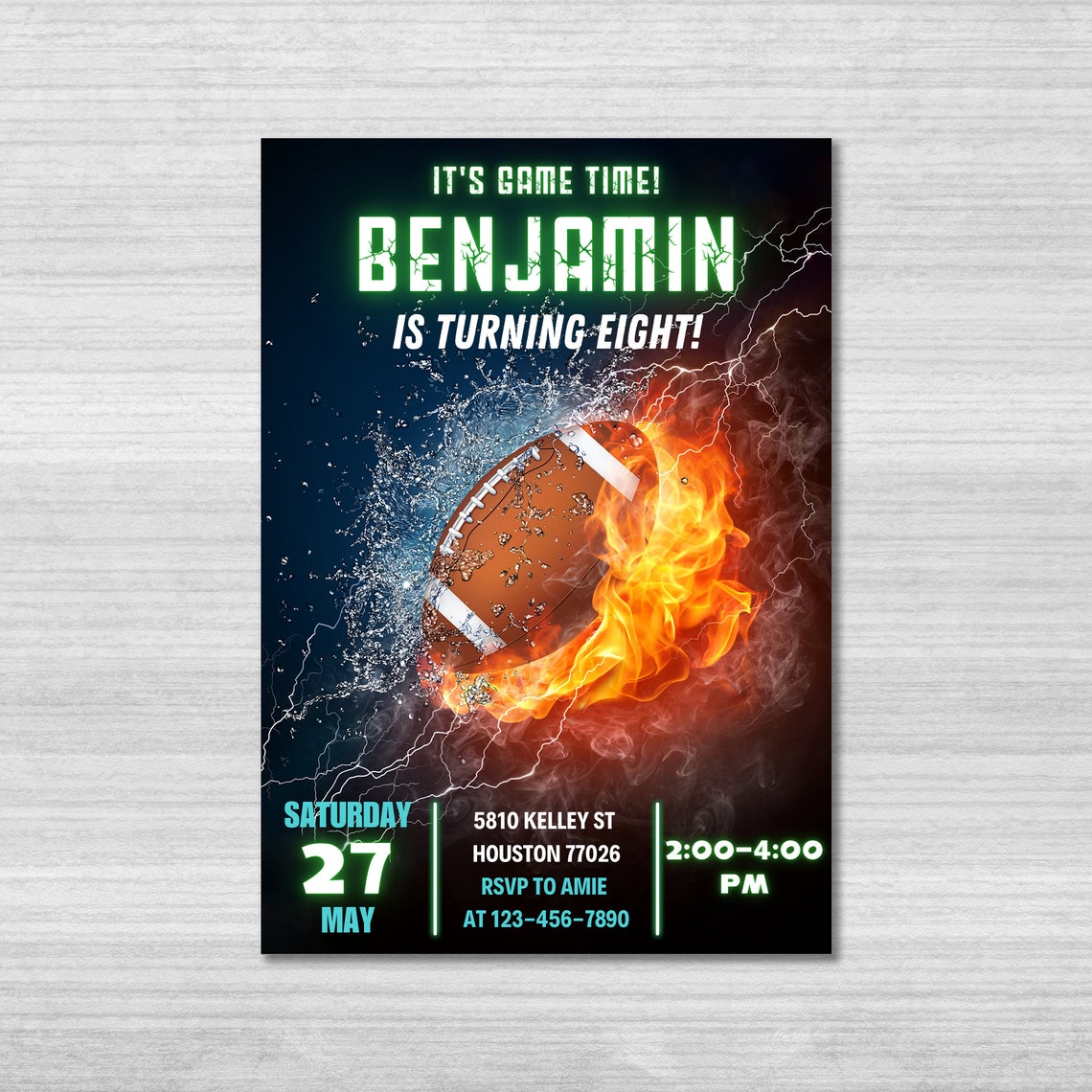 Football Birthday Invitation Template, Football Party Invitation ...