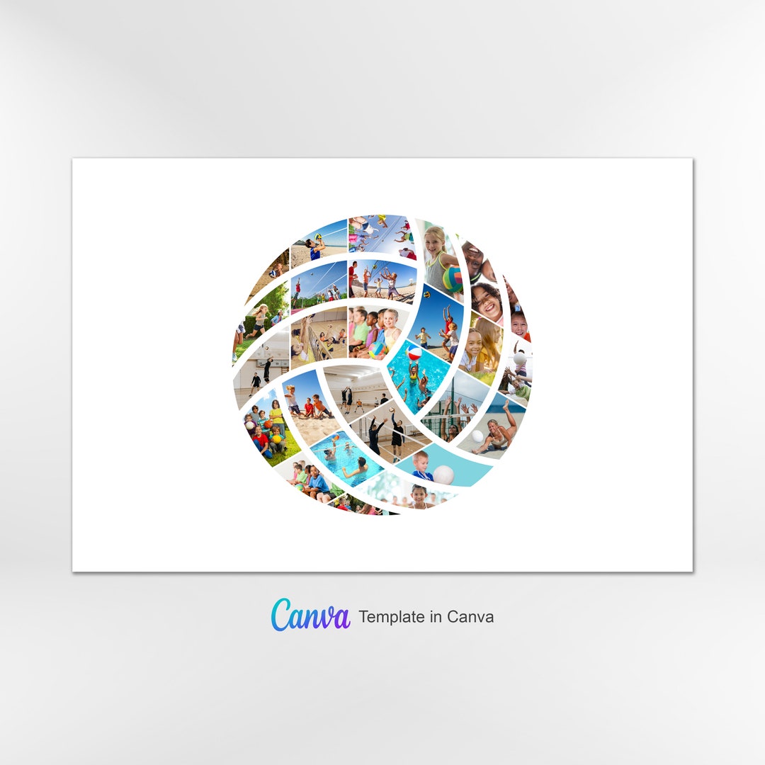 Volleyball Photo Collage Template, Sports Photo Collage, Volleyball ...