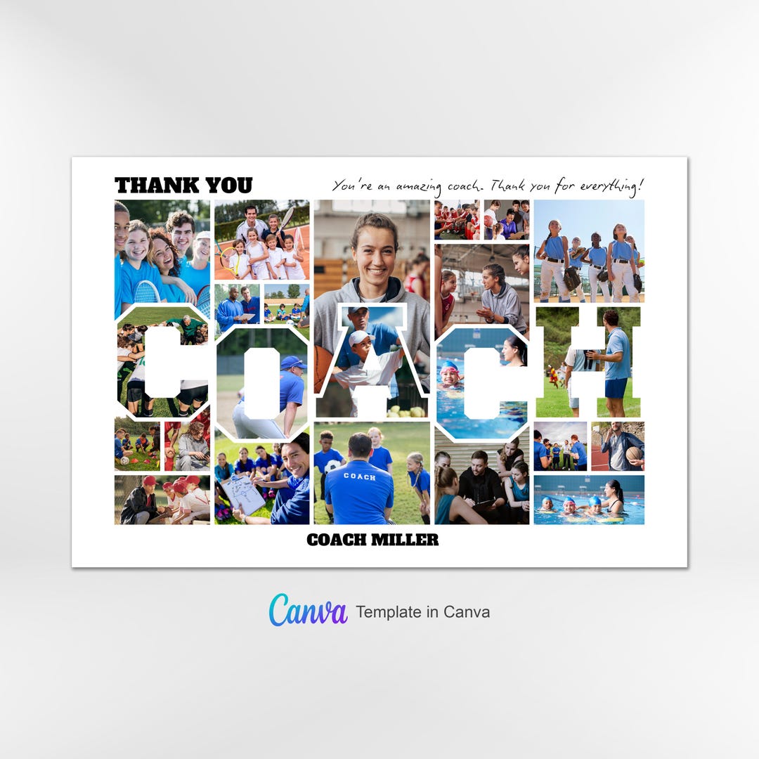 Coach Photo Collage Template, Coach Photo Collage, Coach Collage ...