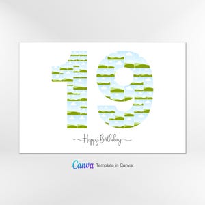 19th Birthday Photo Collage Template, Number 19 Collage, 19th Collage ...