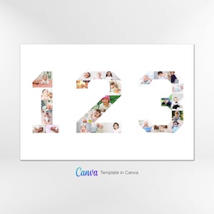 Numbers Photo Collage Template, Number Photo Collage, Sports Number ...