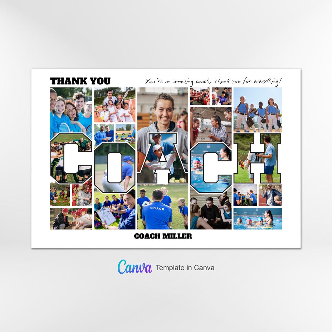 Coach Photo Collage Template, Coach Photo Collage, Coach Collage ...