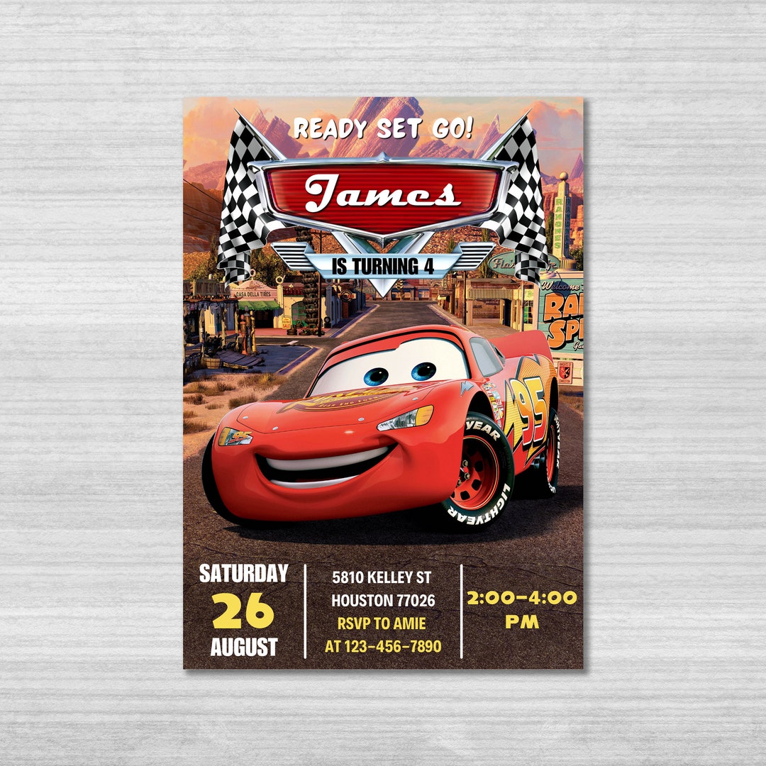 Cars Birthday Party Invitation Template Cars Birthday Invite - Etsy ...