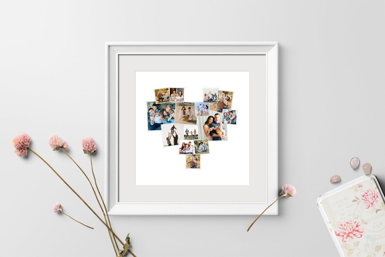 Custom Heart Collage Template Personalized Printable Art - Etsy