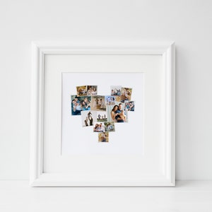 Custom Heart Collage Template, Personalized Printable Art, Heart Photo ...