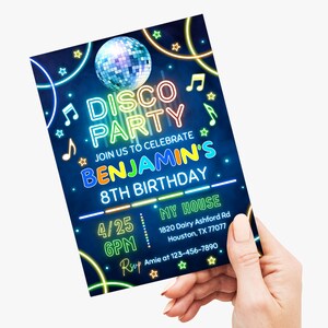 Disco Party Birthday Invitation Template, Disco Invitation, Dance Party ...