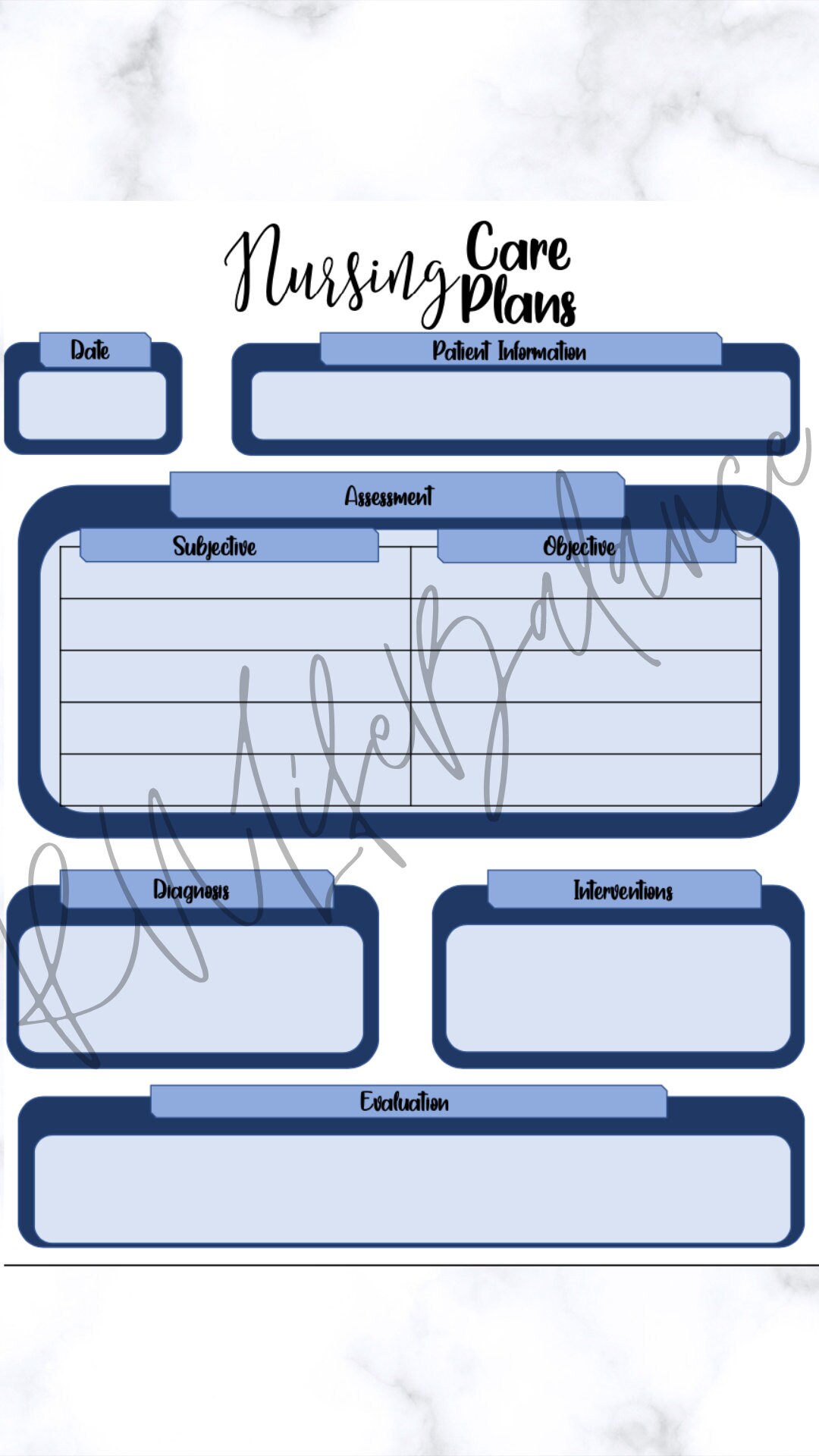 Nursing Care Plan Sheets - Etsy