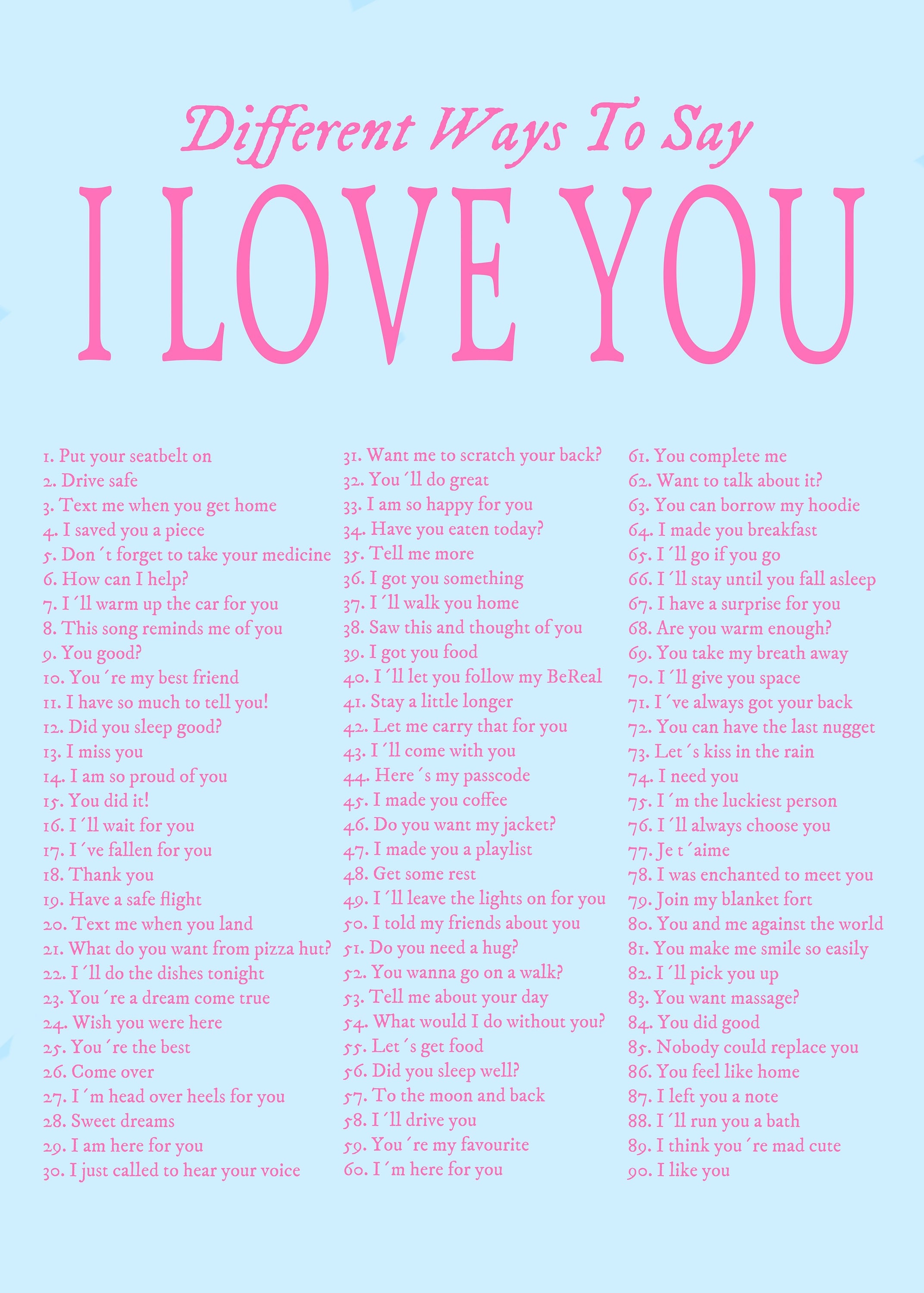 Different Ways To Say I Love You Poster Retro Etsy