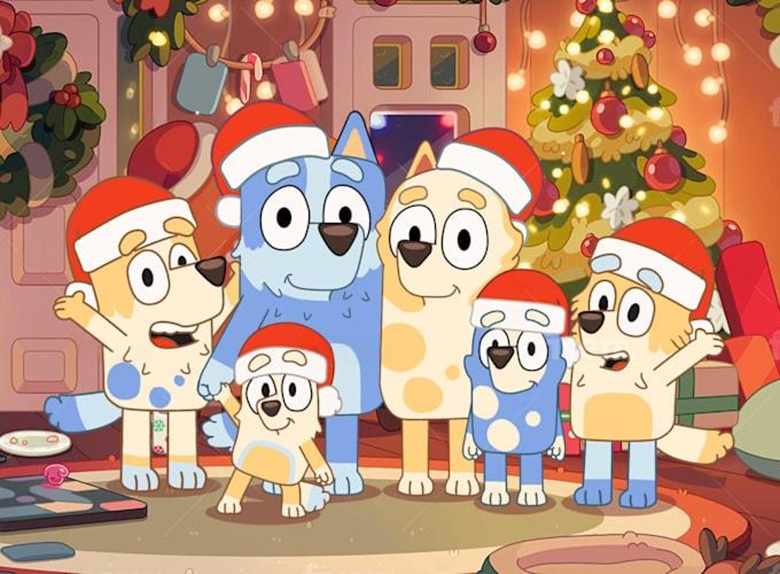 Personalized Bluey Family Portrait, Custom Bluey Portrait, Bluey Gift ...