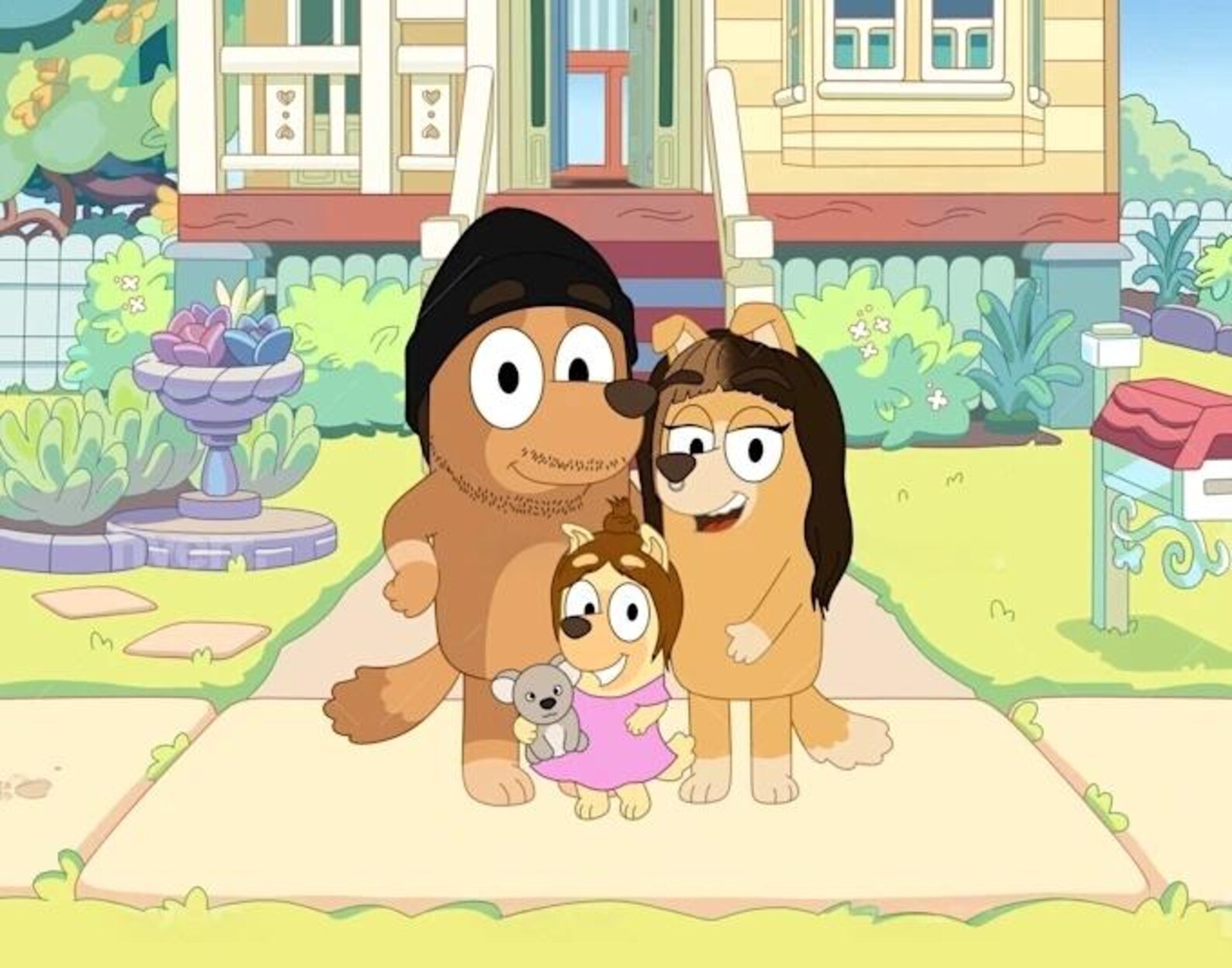 Personalized Bluey Family Portrait, Custom Bluey Portrait, Bluey Gift ...