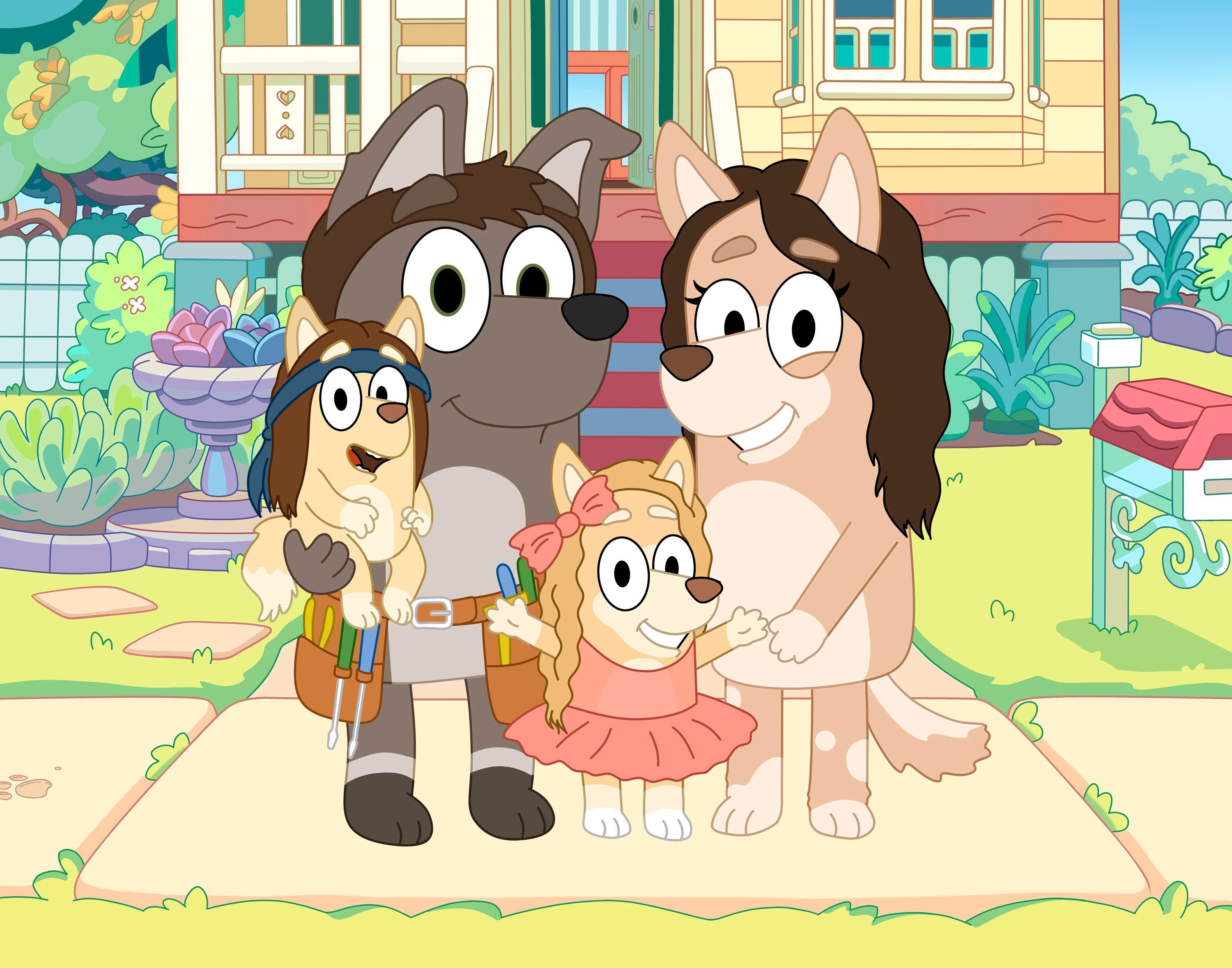 Personalized Bluey Family Portrait, Custom Bluey Portrait, Bluey Gift ...