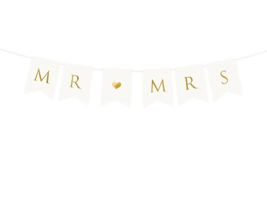 Long Mr and Mrs Banner, Mr and Mrs Bunting, Wedding Banner, Top Table ...