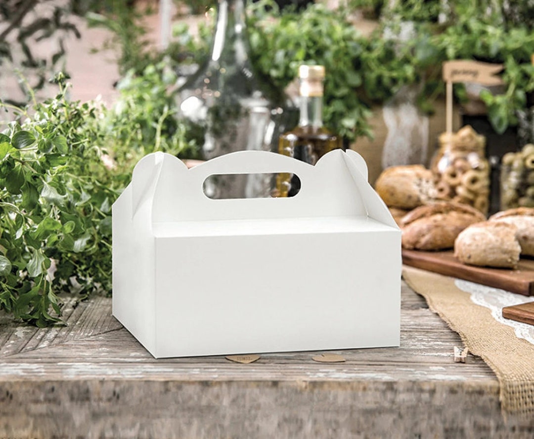 10 White Rectangle Cake Boxes, White Thank You Boxes, Wedding Cake ...