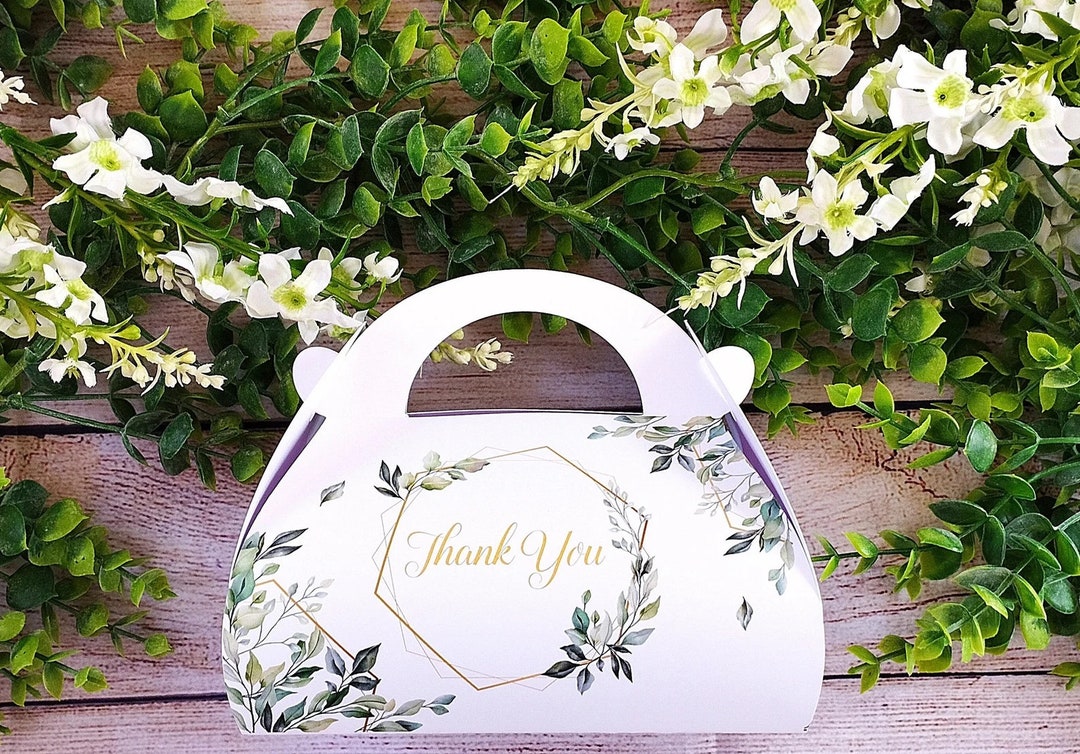 10 Elegant Eucalyptus 'thank You' Boxes, Wedding Cake Boxes, Eucalyptus ...