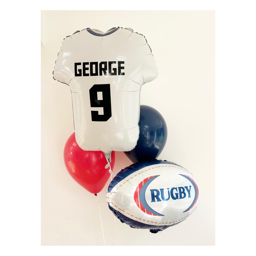 DIY Personalised Rugby Balloon Set, Uninflated, Rugby Balloons ...