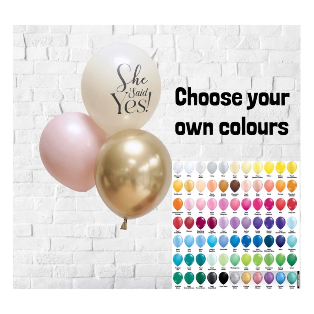 She Said Yes Balloon Bundle With Colours of Your Choice, Engagement ...