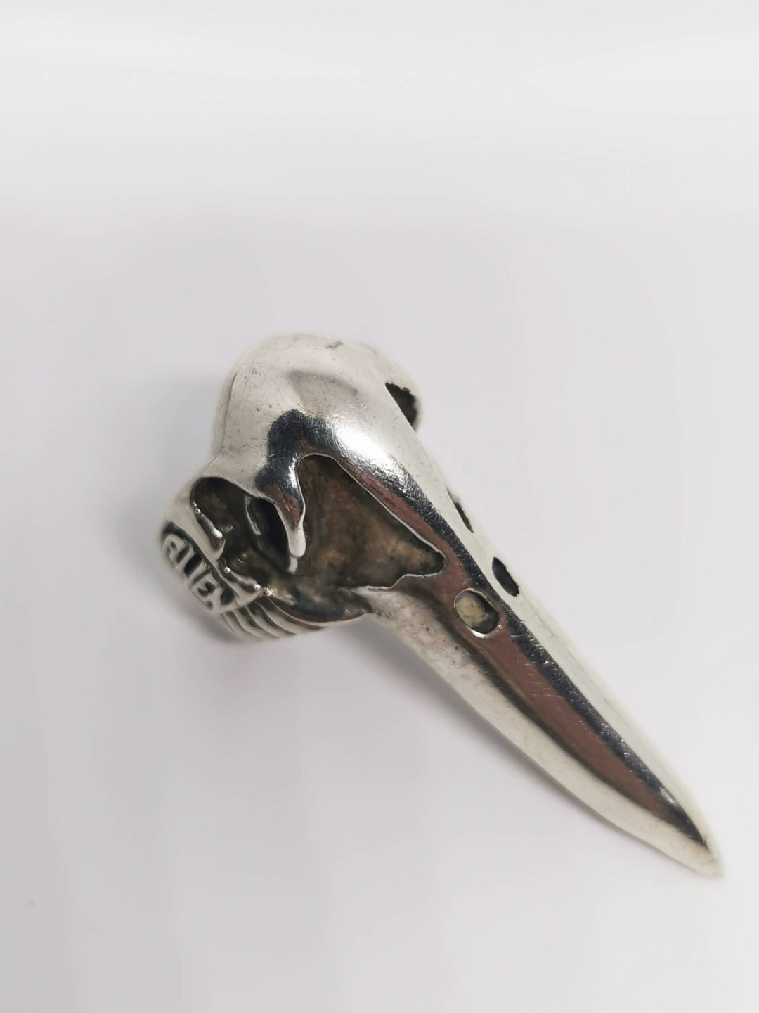 Alien Sterling Silver Raven Skull Ring Viking/biker/heathen/asatru/odin ...