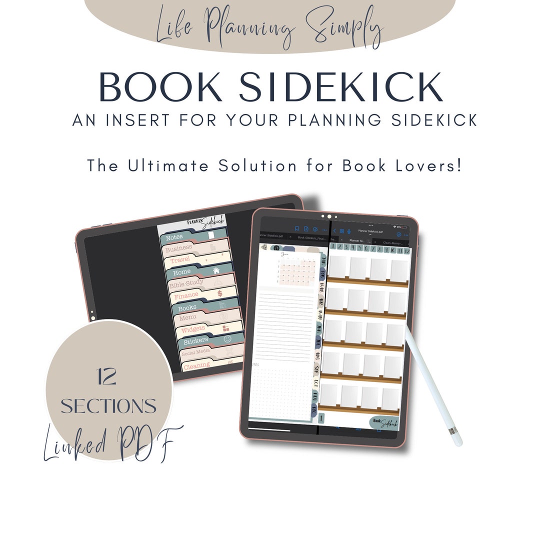 The Book Sidekick - Insert for Your Planner Sidekick - Etsy