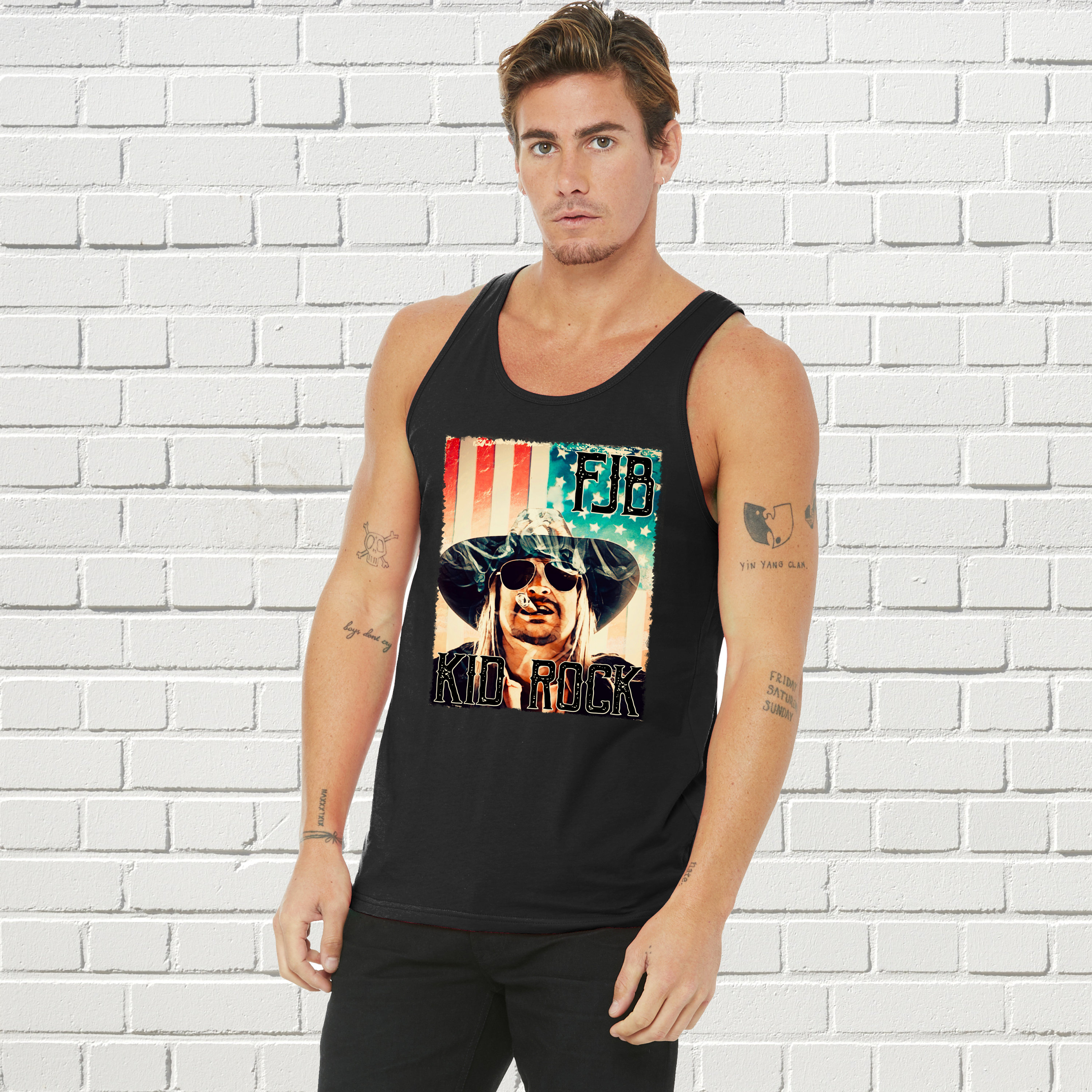 American Flag Kid Rock Tank Top, Patriotic Tank Top, Mens 4th of July ...