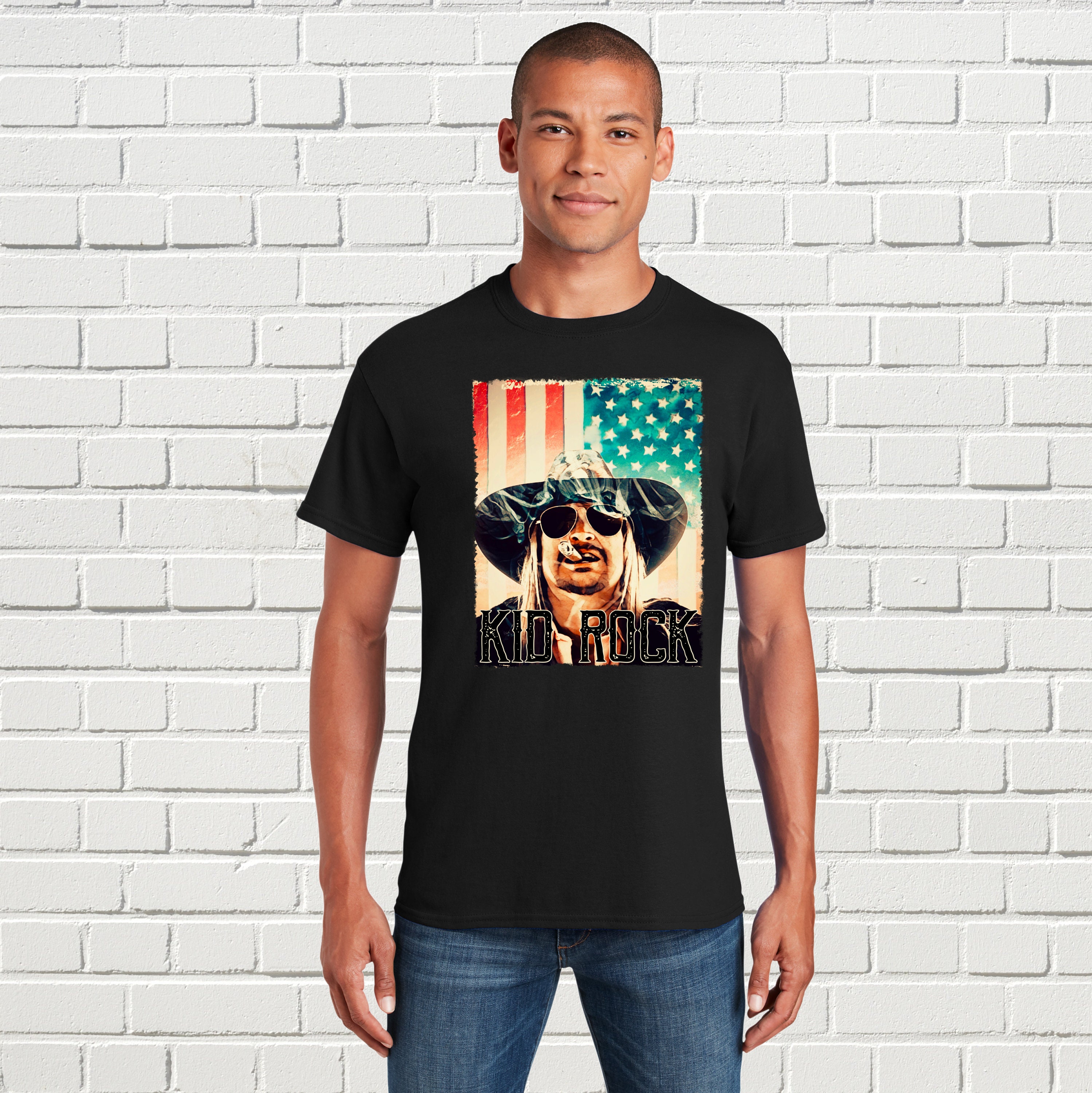 Kid Rock Concert Shirt, Kid Rock American Flag Patriotic Graphic Shirt ...
