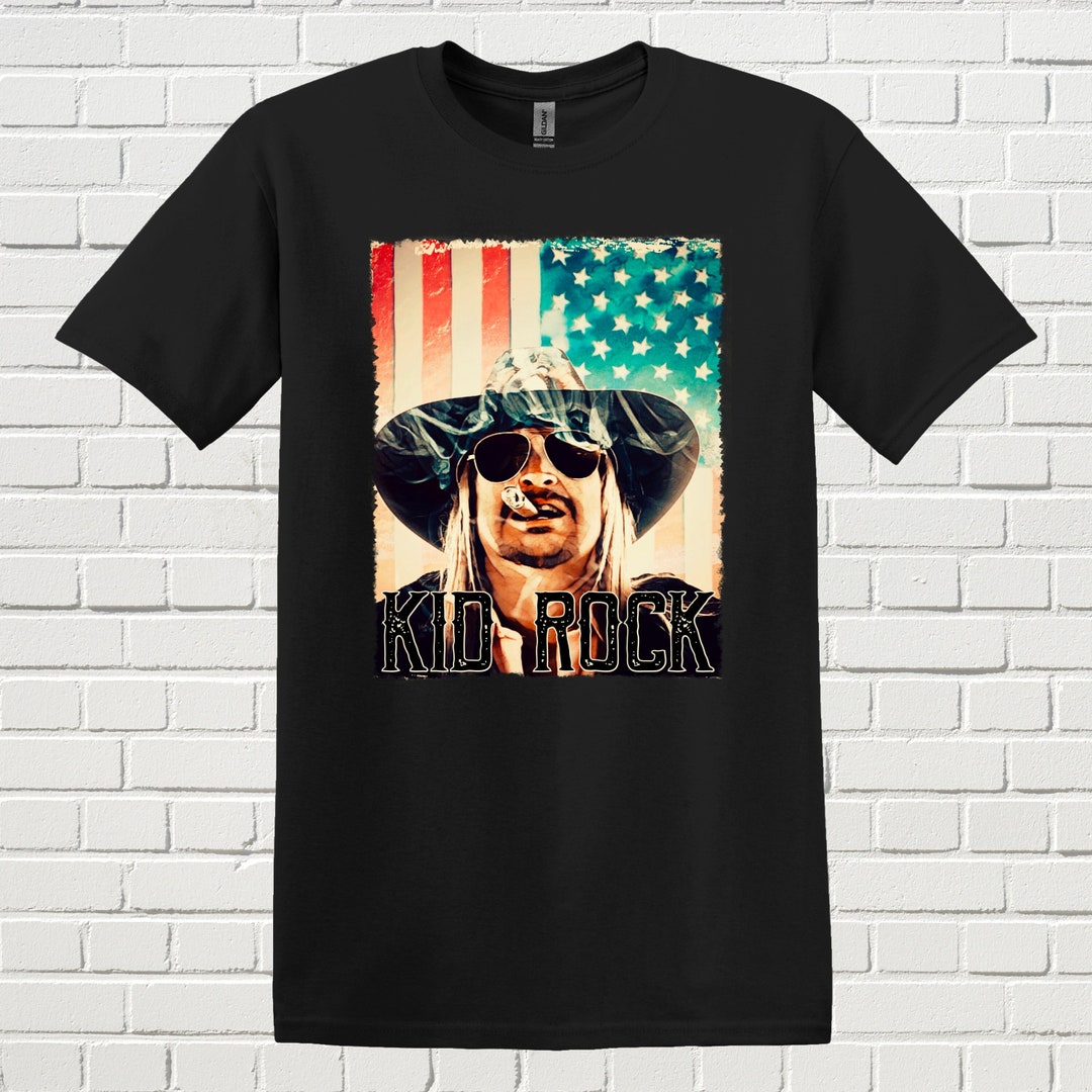 Kid Rock Concert Shirt, Kid Rock American Flag Patriotic Graphic Shirt ...