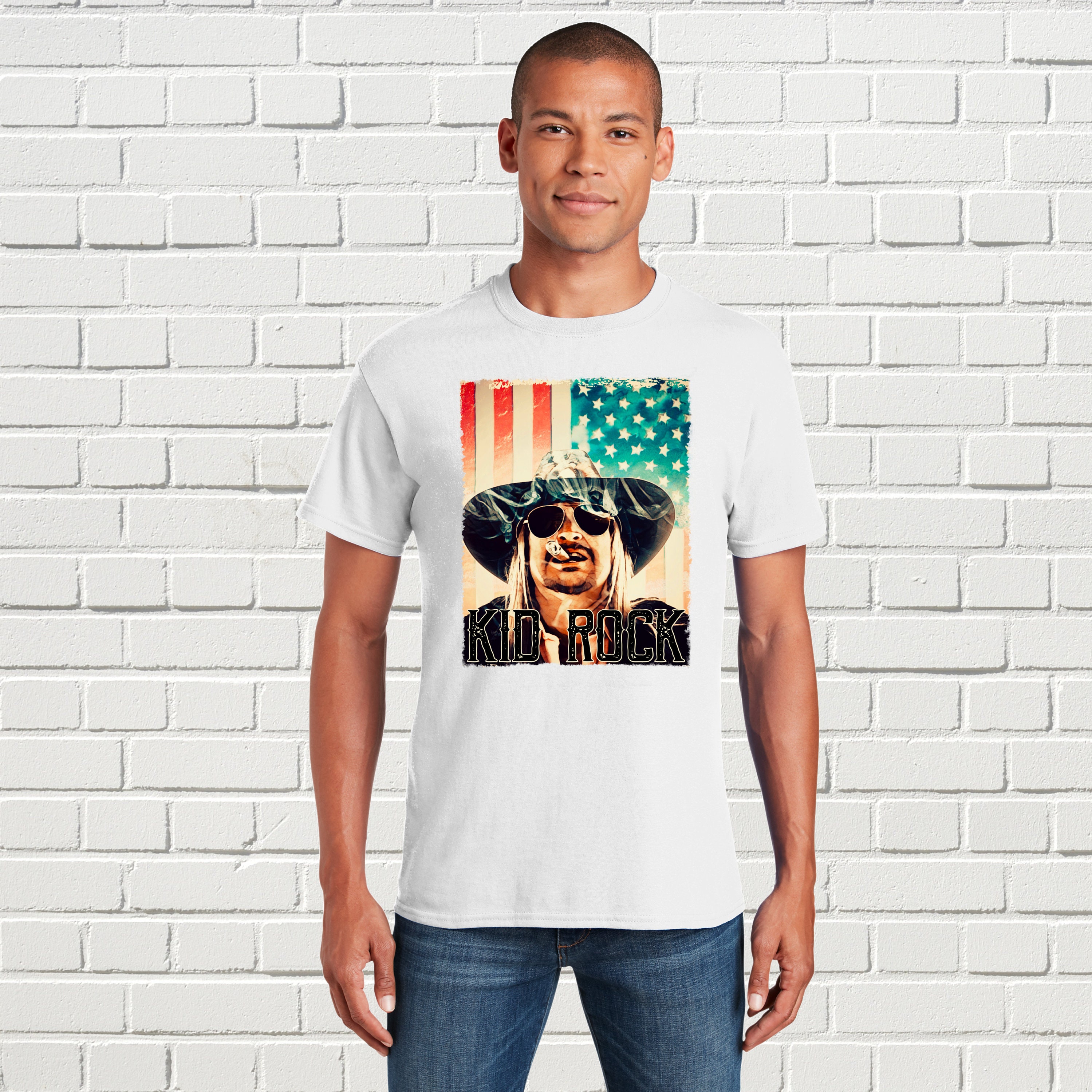 Kid Rock Concert Shirt, Kid Rock American Flag Patriotic Graphic Shirt ...
