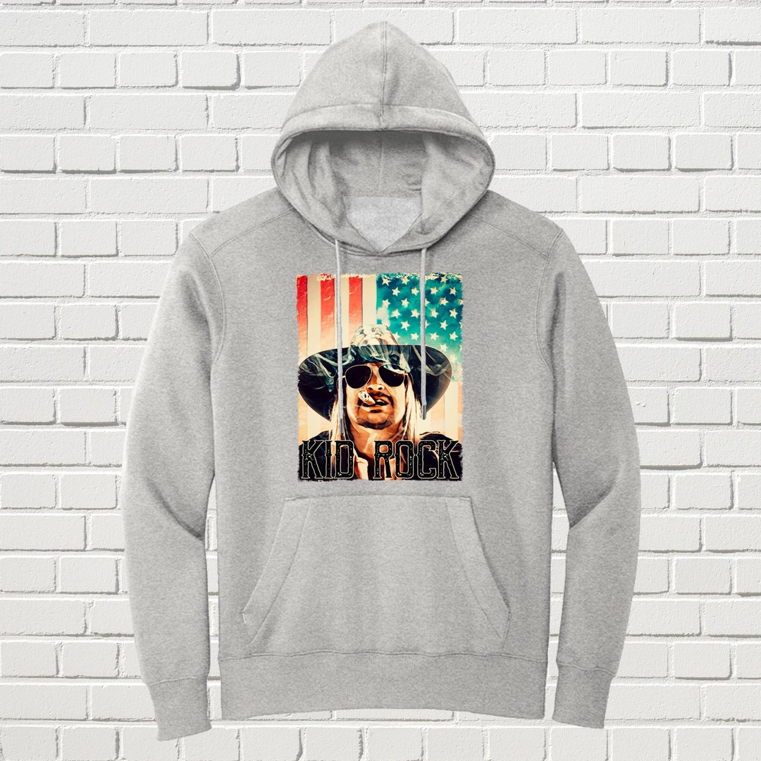 Kid Rock Hoodie Sweatshirt, American Flag Kid Rock Hoodie, Let's Go ...