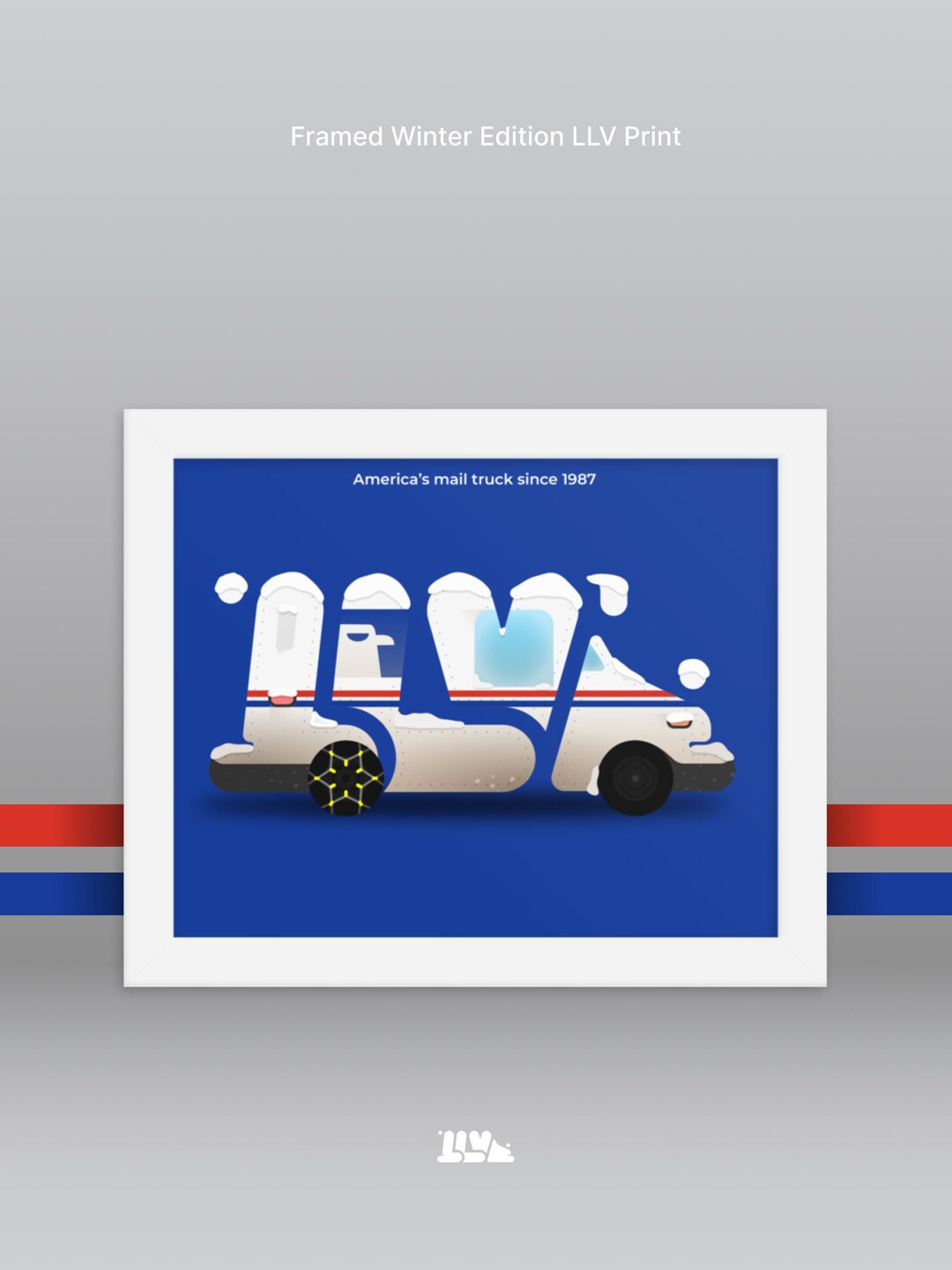 LLV Winter Poster, Mail Truck Print, Framed - Etsy