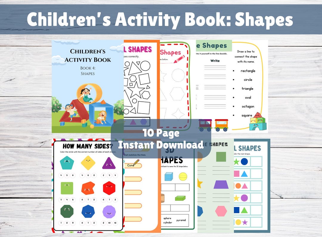 Children's Printable Activity Book, Learning Shapes, Fun Shapes ...
