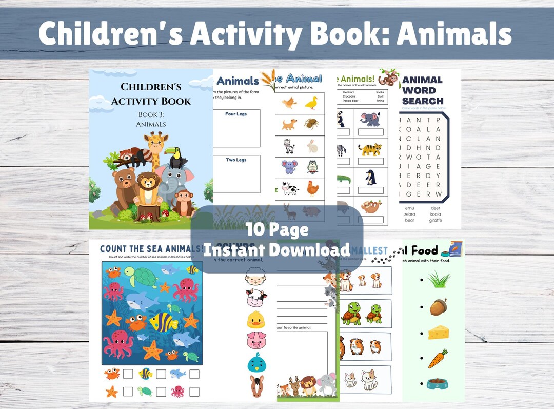 Children's Printable Activity Book, Learning Animals, Learning, Child ...