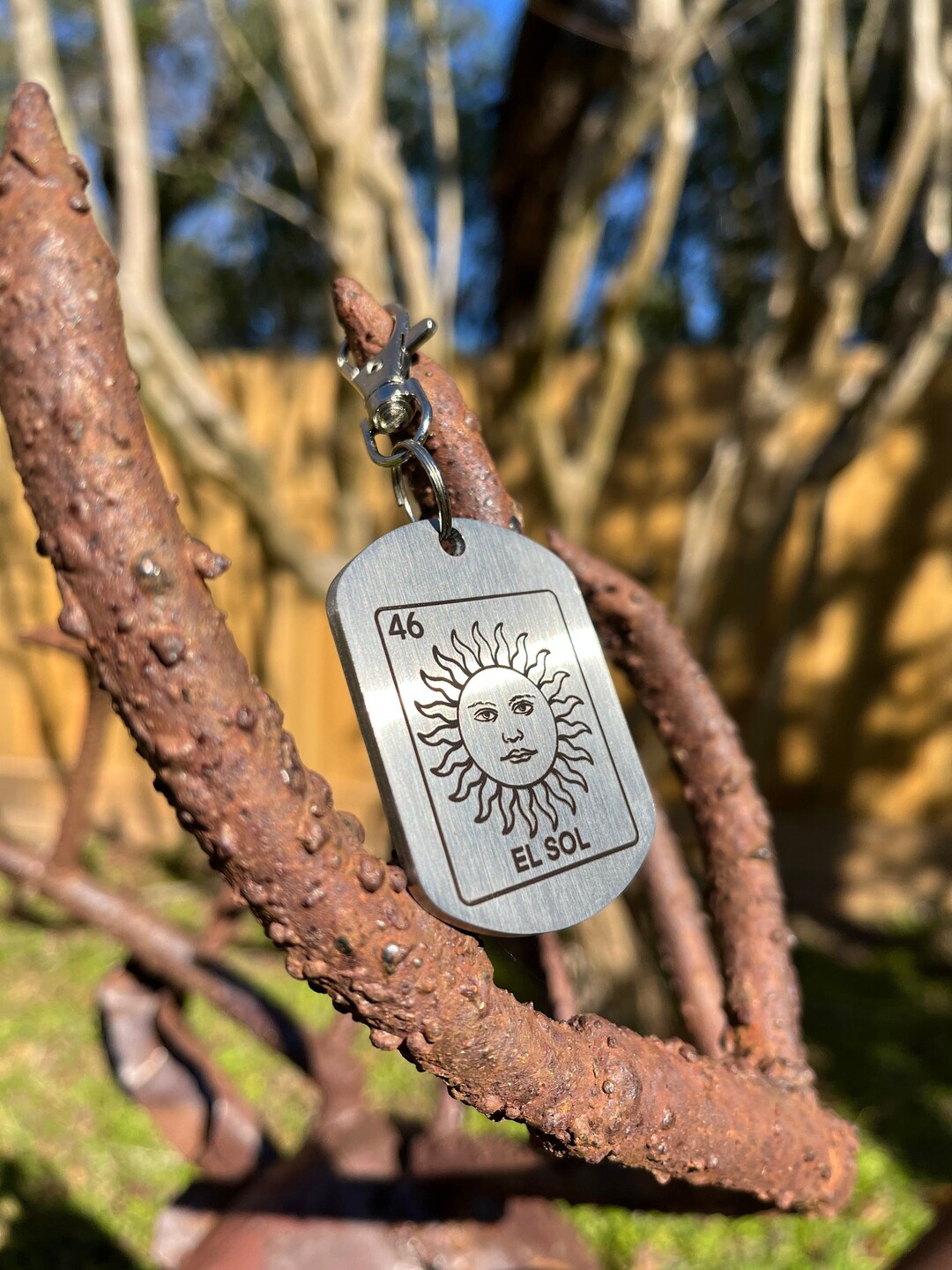 Loteria Keychain- El Sol- Stainless Steel - Etsy