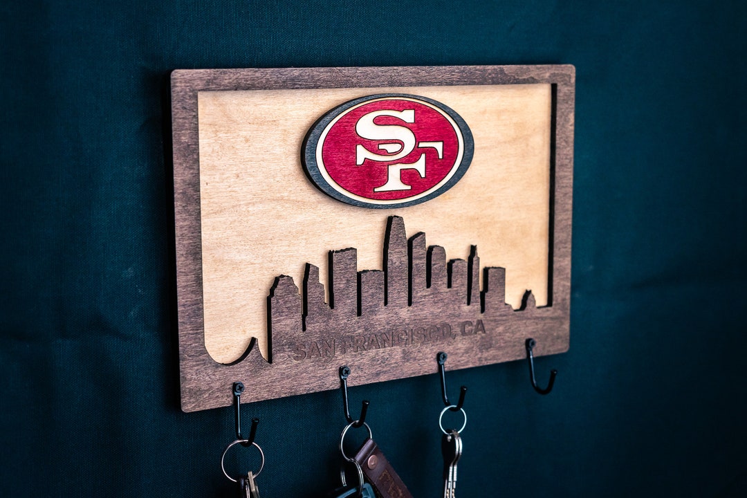 Wooden Key Hook Hanger Christmas Birthday Gift San Francisco 49ers Fan ...