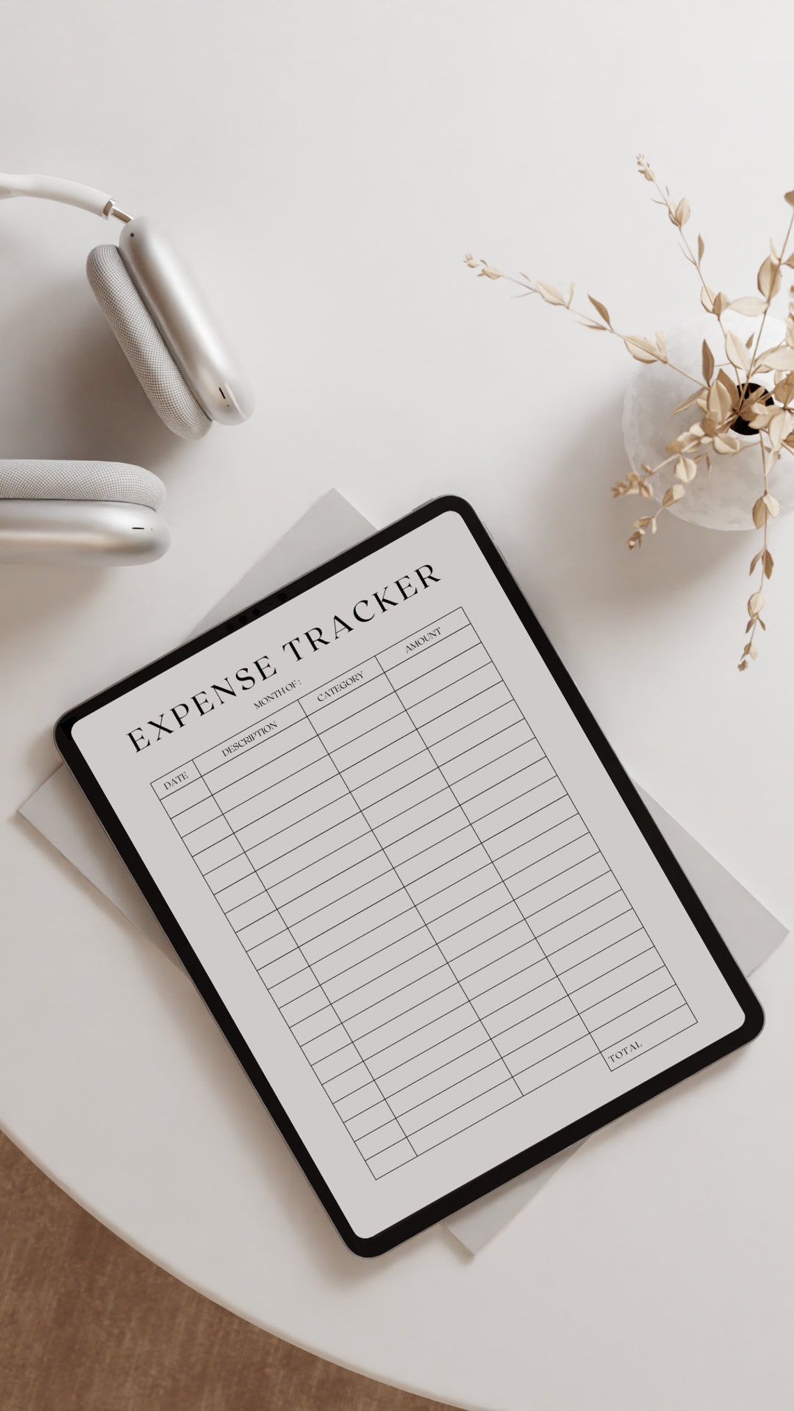 Expense Tracker Planner Template Elegant Minimalist Finance Digital ...