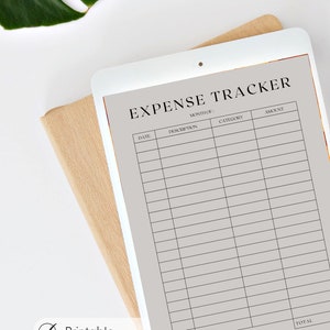 Expense Tracker Planner Template Elegant Minimalist Finance Digital ...