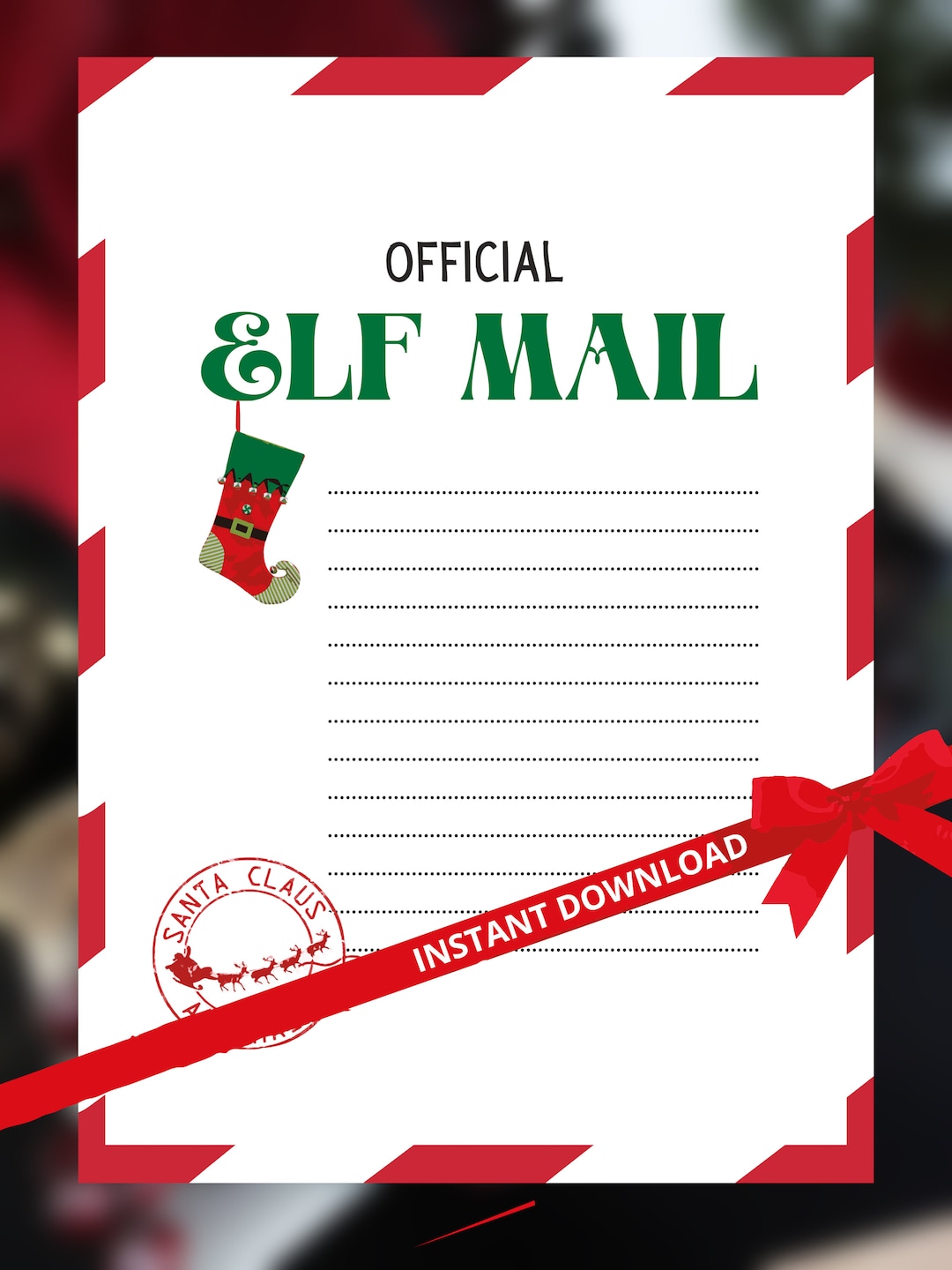 Elf Mail Letter Printable Christmas Letter - Etsy