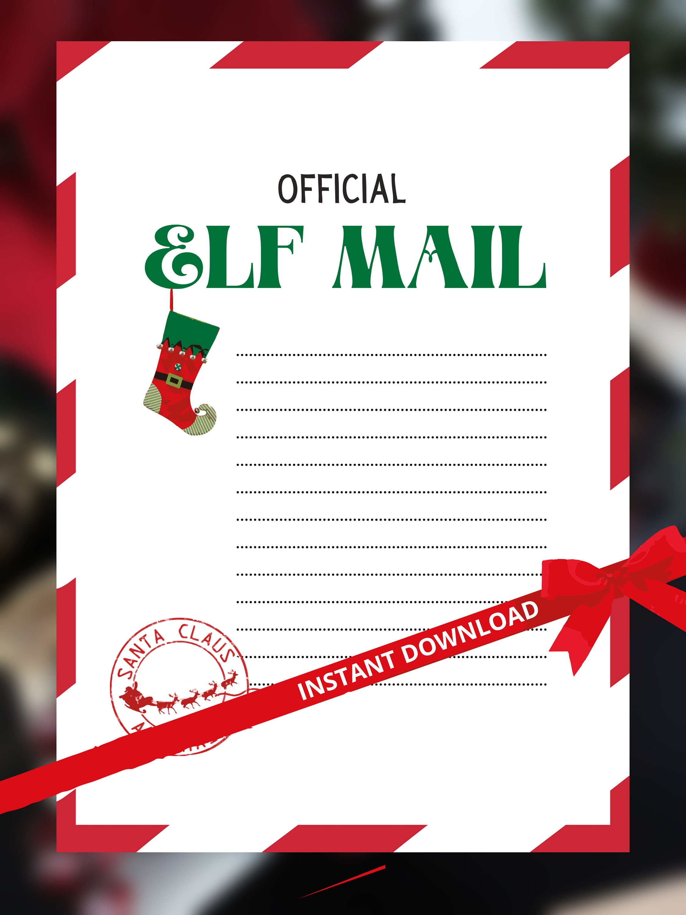 Elf Mail Letter Printable Christmas Letter - Etsy