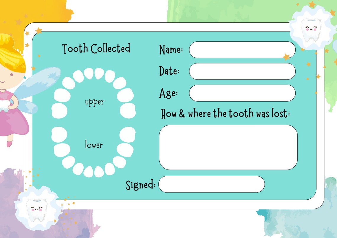 Tooth Fairy Letter Tooth Fairy Mail Tooth Fairy Sign Badge Tooth Fairy ...