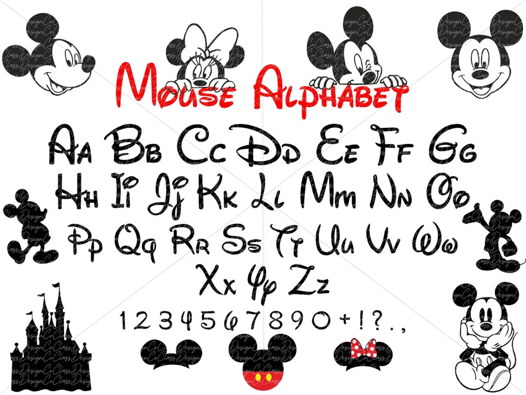 Mouse Alphabet SVG Bundle, Magical Mouse Font and Clipart Svg , Png ...