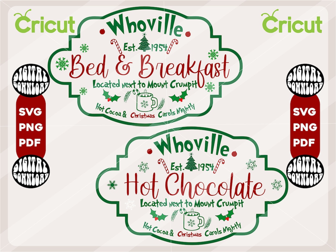 Bundle Christmas Bed and Breakfast Svg Hot Chocolate Svg - Etsy
