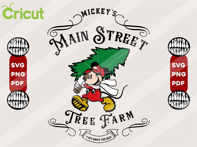 Mickey's Main Street Tree Farm Svg Christmas Mickey Svg - Etsy