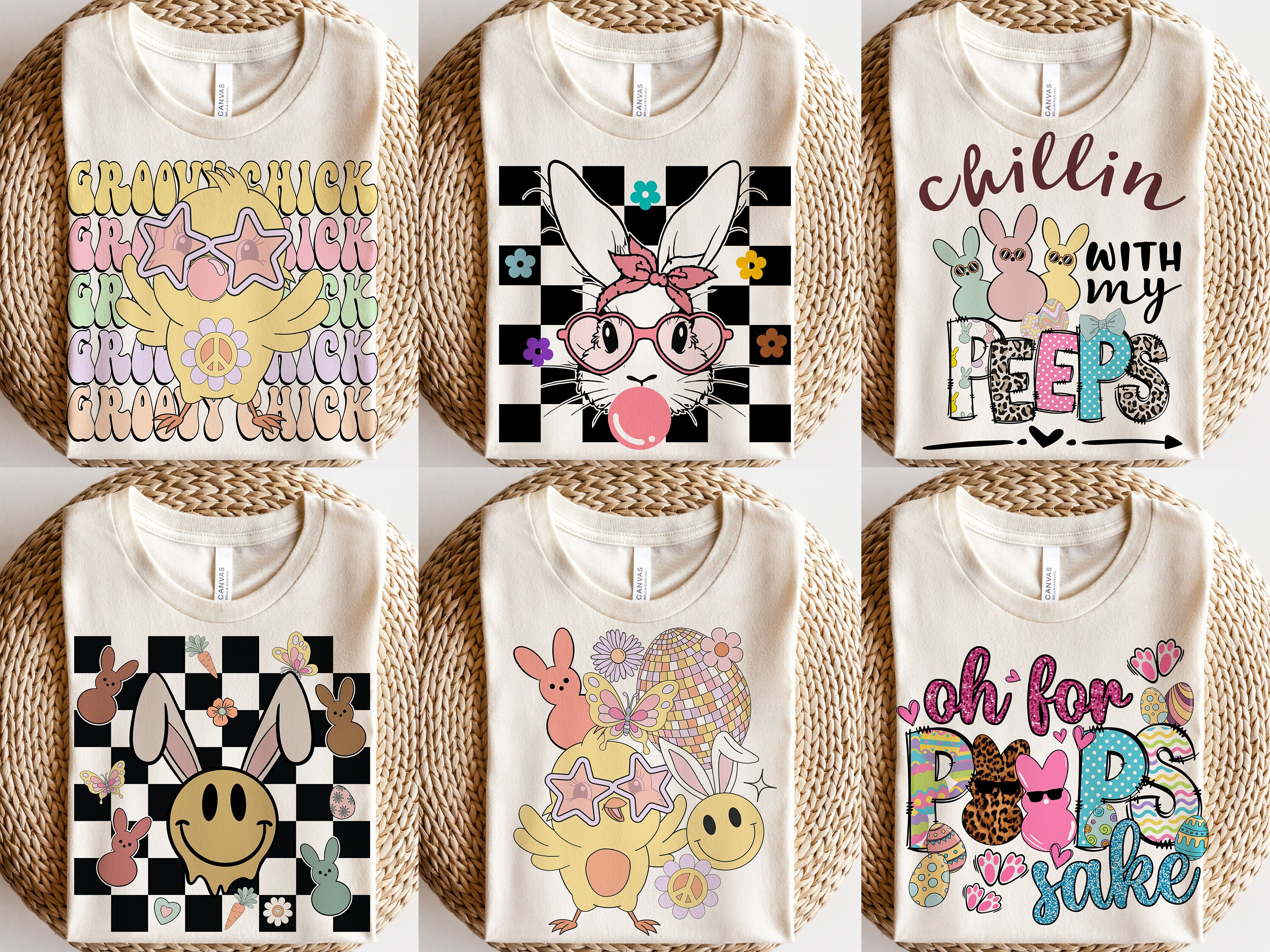 Retro Easter Bundle Png, Easter PNG Bundle, Happy Easter Bunny Png ...