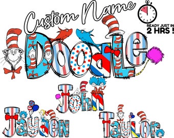 Dr. Seuss Doodle Font - Etsy