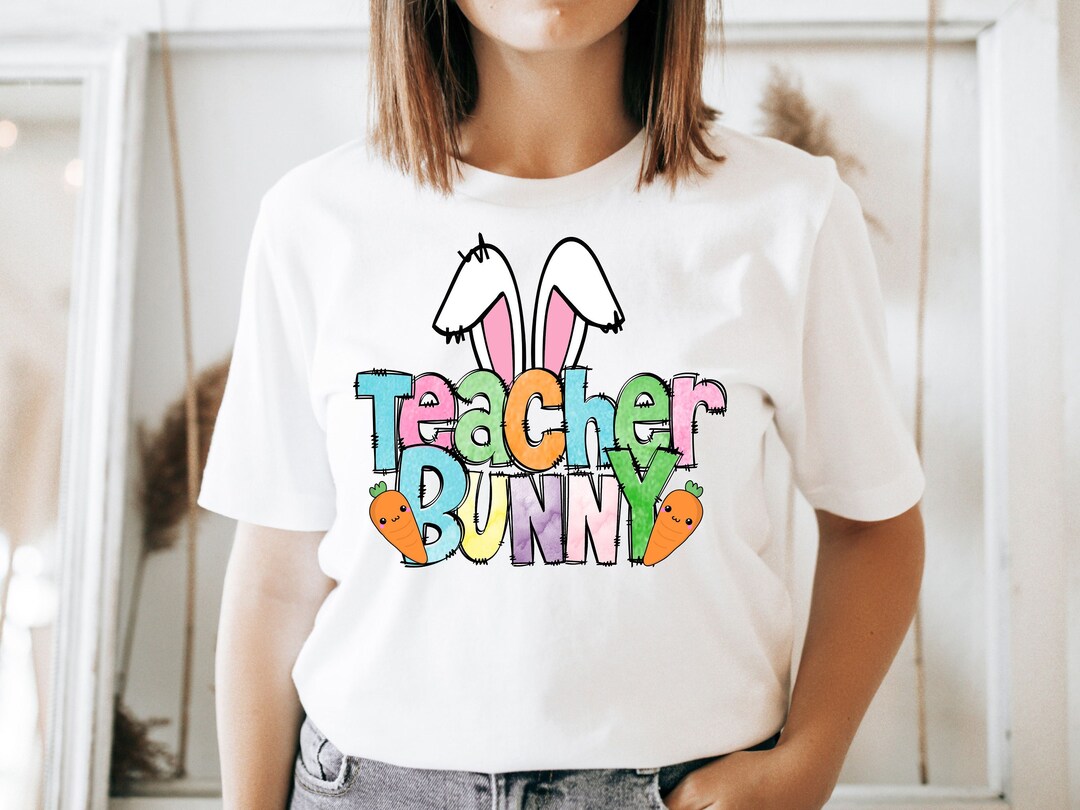 Easter Teacher Bunny Png Sublimation Design Download, Easter Day Png ...