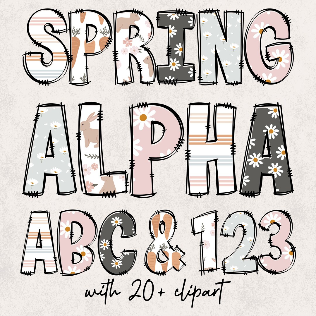Spring Easter PNG Alphabet Bundle, Easter Spring Floral Alphabets, Baby ...