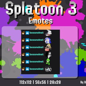 Splatoon 3 Emotes 6 Emotes for Twitch Youtube Discord and - Etsy