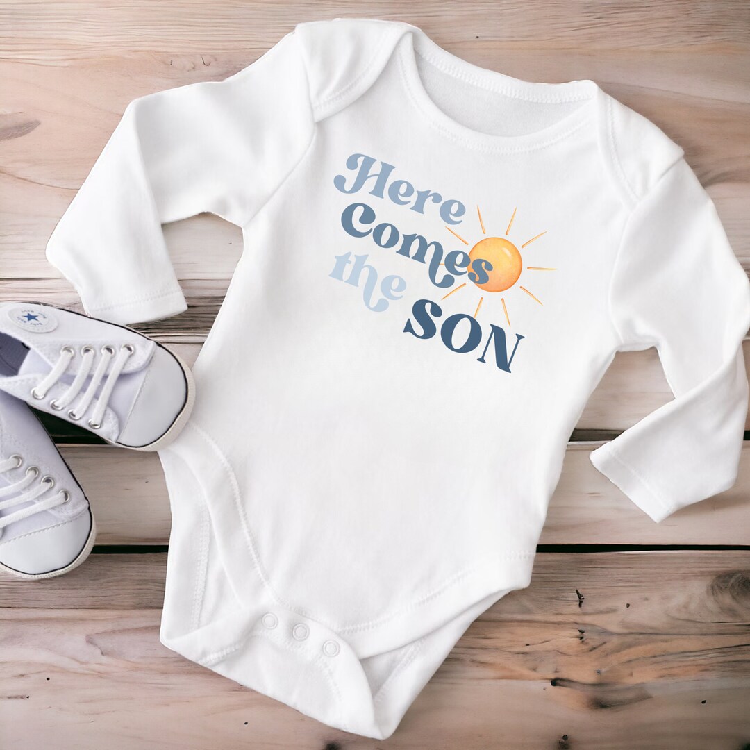 Here Comes the SON Onesie®, Baby Boy Announcement, Boho Sunshine Onesie ...
