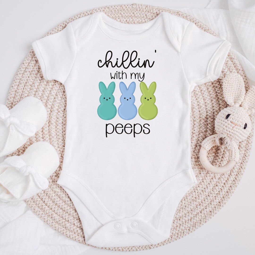 Easter Peeps Baby Onesie®: Chillin' With My Peeps Outfit - Etsy